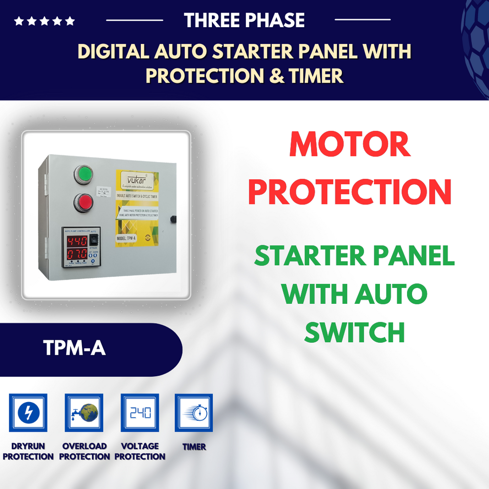 Three Phase Digital DOL Borewell Submersible Motor Starter – VUKAR